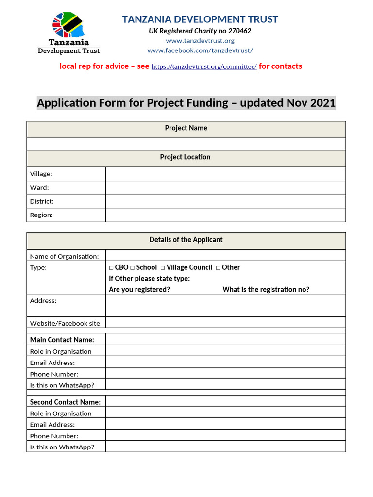 Application Form Revised Nov21 | PDF | Charitable Organization | Budget
