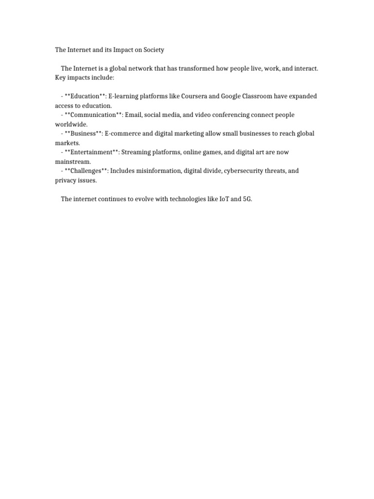 3 - The Internet and Its Impact On Society | PDF