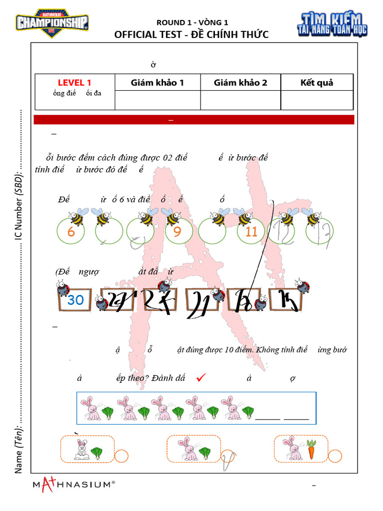 Mathship 2022 - Vòng 1 - Level 1 - Final | PDF
