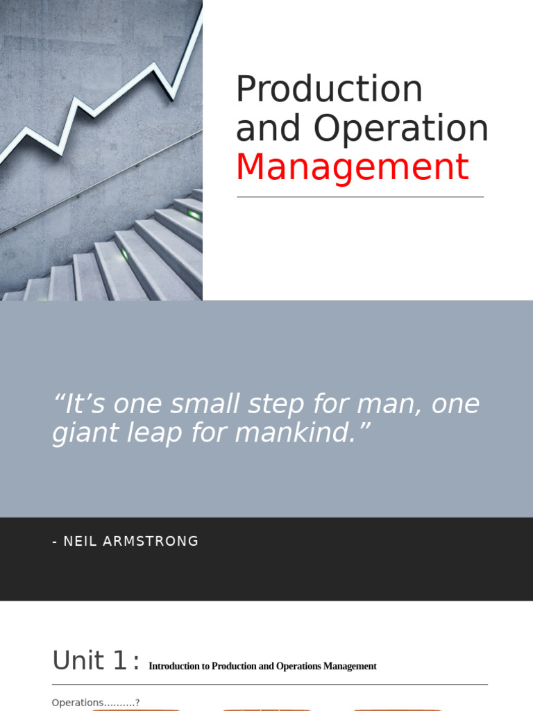 Unit 1 Production and Operation Management Intro | PDF | System | Policy