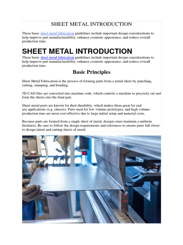 Sheet Metal Notes | PDF