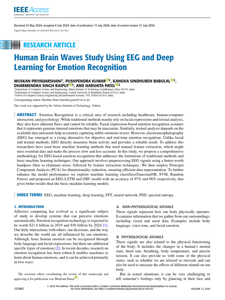 24 M Human - Brain - Waves - Study - Using - EEG - and - Deep - Learning - For - Emotion ...