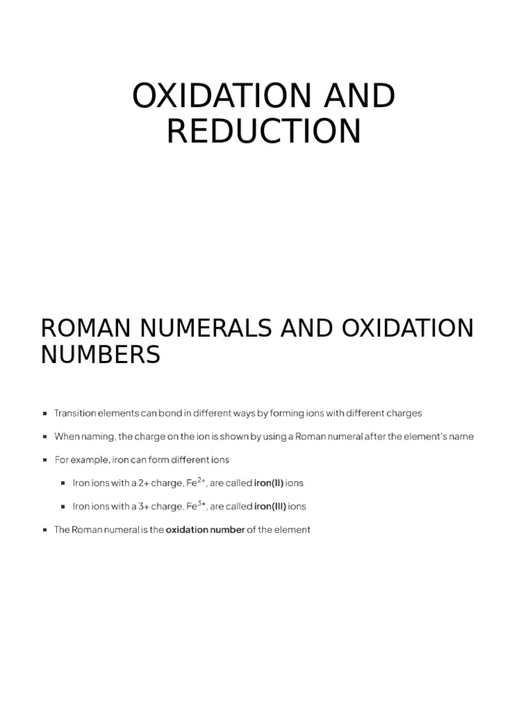 Ox. Numbers and Redox | PDF