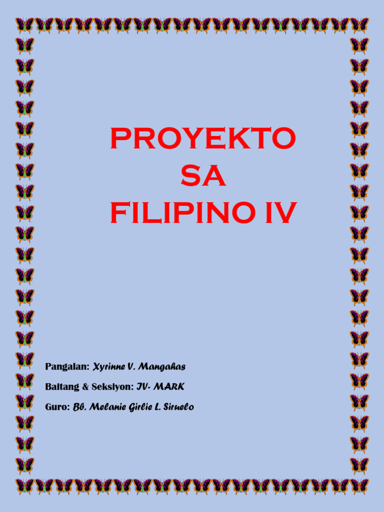 Proyekto Sa Filipino Iv | PDF