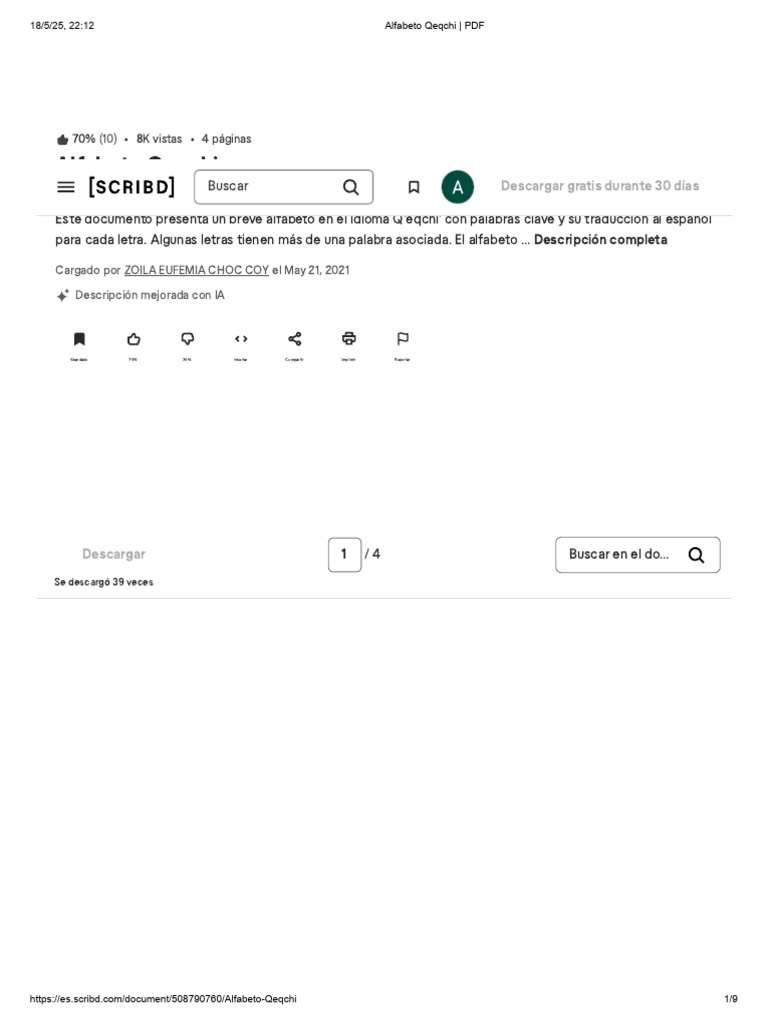 Alfabeto Q'eqchi': Palabras y Traducción | PDF