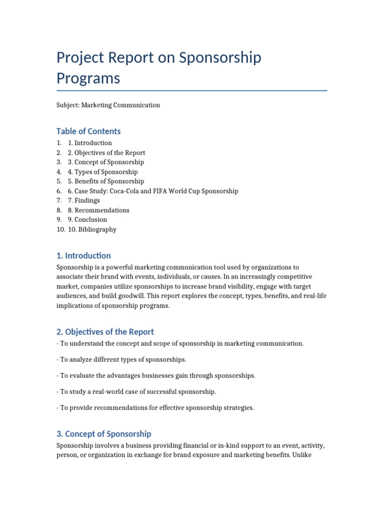 Effective Sponsorship Strategies Report | PDF | Brand | Marketing ...
