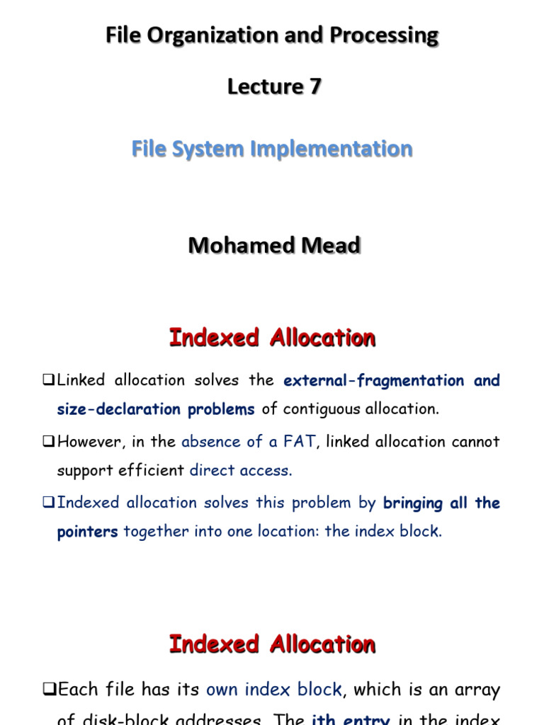 Lecture7 FileOrganization | PDF | Pointer (Computer Programming) | Computer File