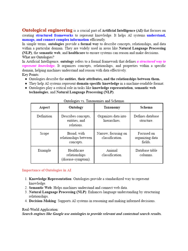 4.3 A Ontological Engineering in Artificial Intelligence | PDF | Ontology (Information Science ...