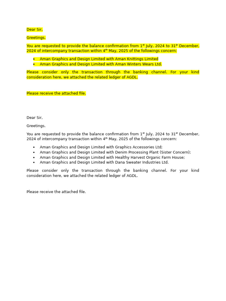 Balance Confirmation Transaction | PDF