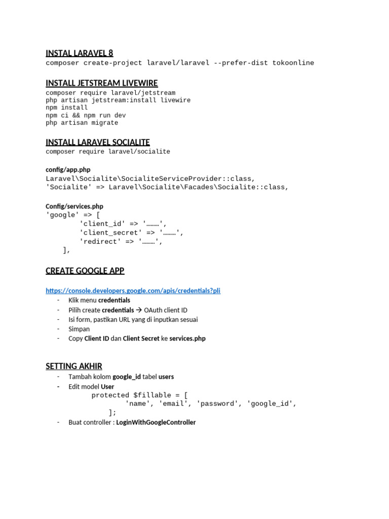 Instal Laravel Jetstream - Socialite | PDF | Application Layer ...
