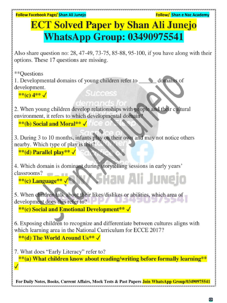 ECT Solved Paper by Shan Ali Junejo 03490975541 03490975542 | PDF