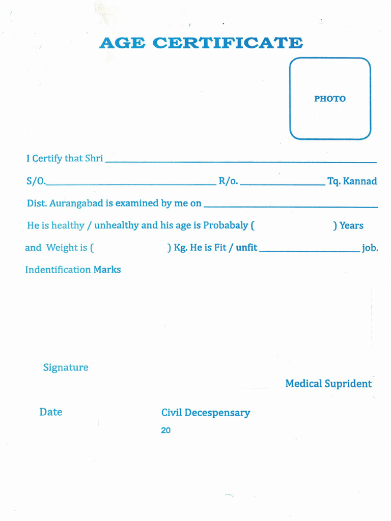 Age Certificate | PDF