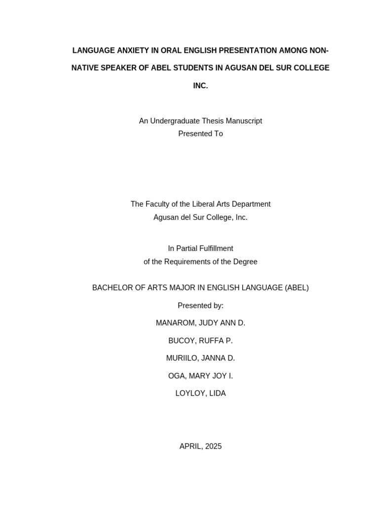 Chapter_1_Language_Anxiety_Study | PDF | Anxiety | Behavior Modification