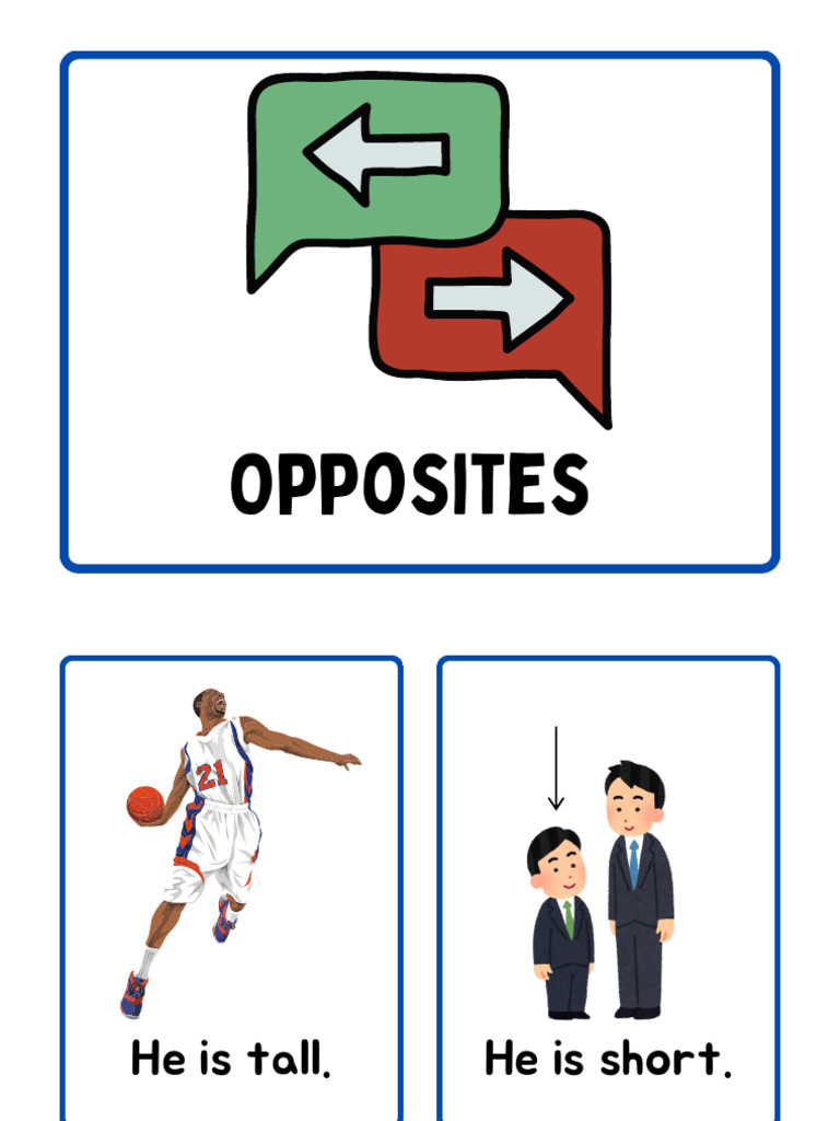 Opposites Flashcard | PDF