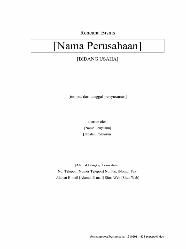 Proposal Bisnis Format | PDF