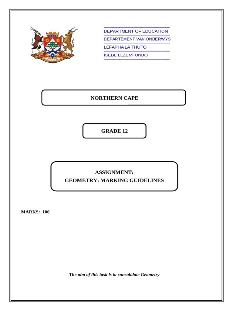Geometry Assignment Term 2 Grade 12 Memo | PDF | Circle | Trigonometry