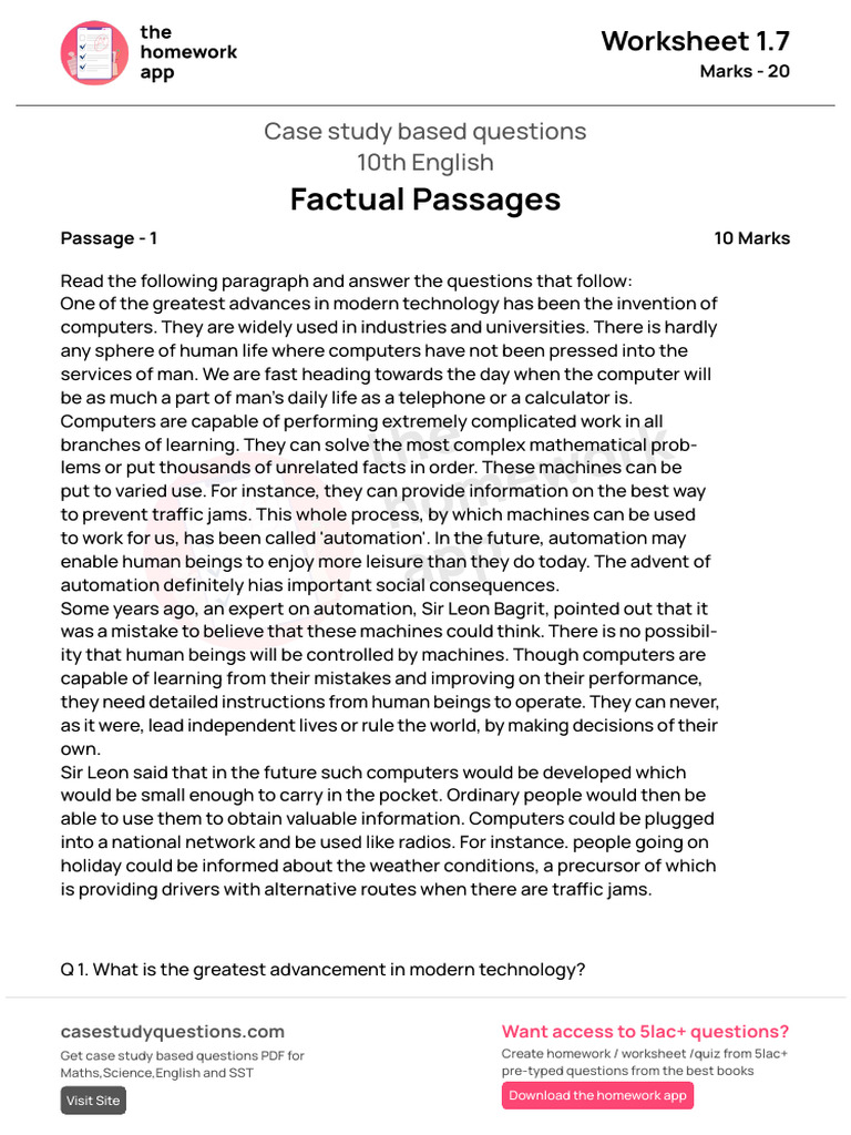 Case Study Questions for Students | PDF | Urbanization | Worksheet