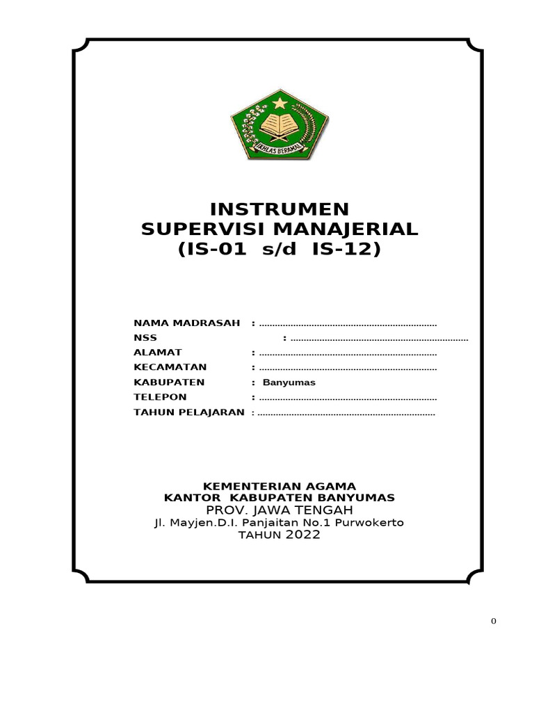 Instrumen Supervisi Manajerial - Doc-1 | PDF