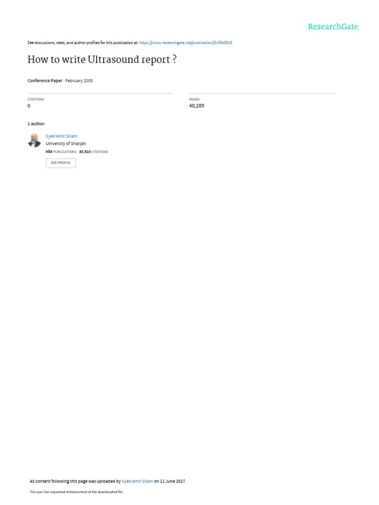 How To Write A Comprehensive Ultrasound Report | PDF | Fetus | Medical ...