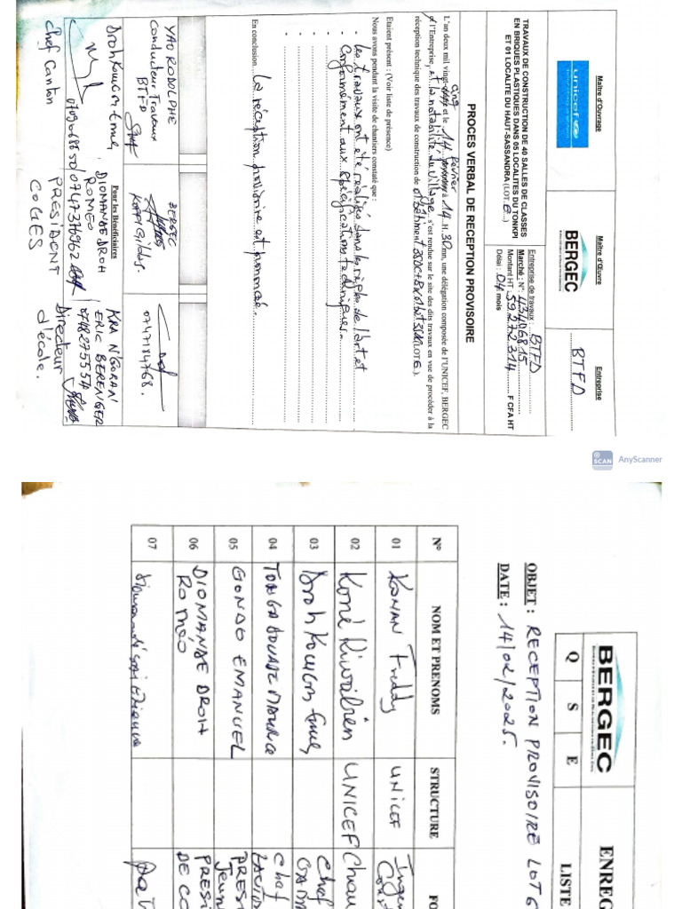 PV Reception Provisoire | PDF