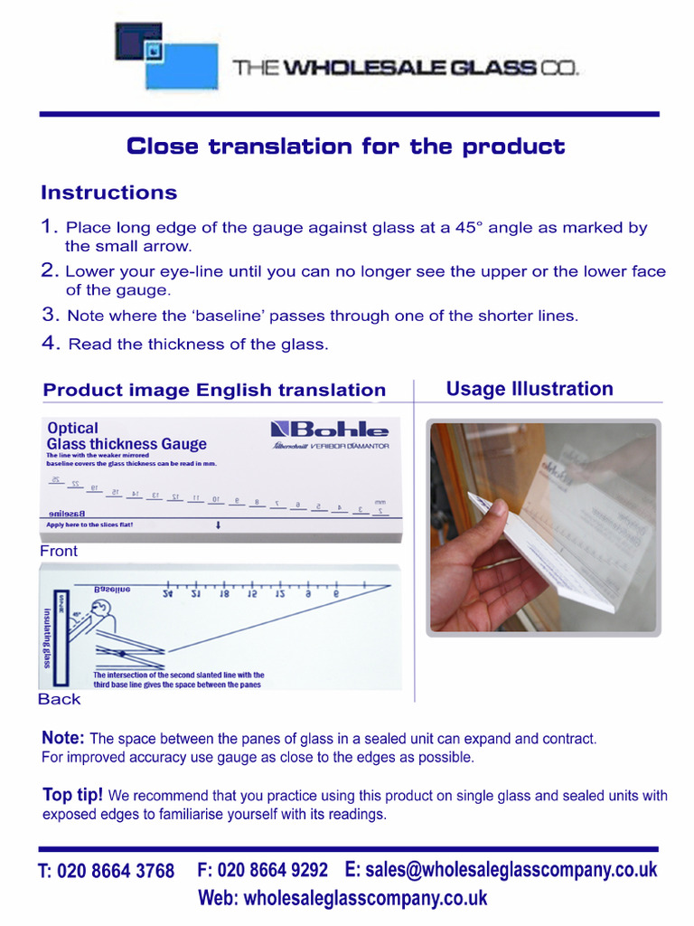 Glass Thickness Gauge | PDF