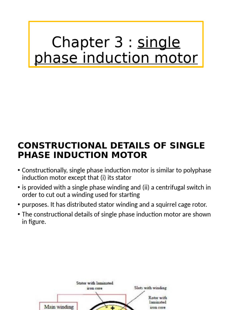 Acmdm CH 3 Single Phase Induction Motor | PDF | Electric Motor | Capacitor