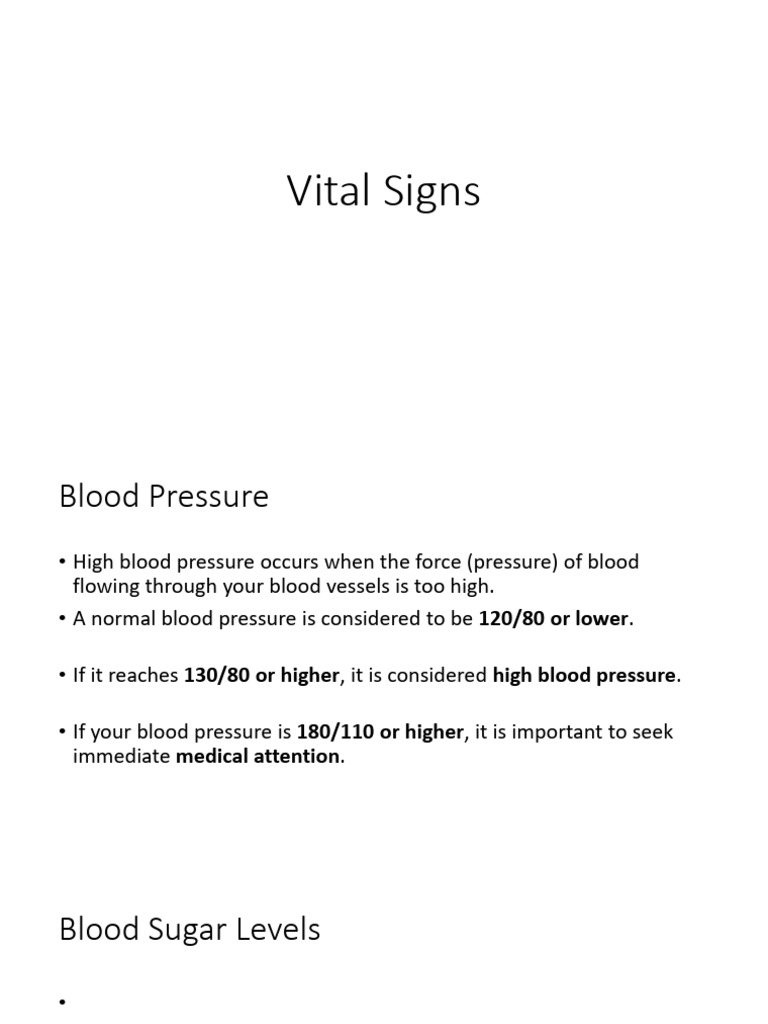 Understanding Vital Signs: Blood Pressure, Sugar, and Pulse | PDF