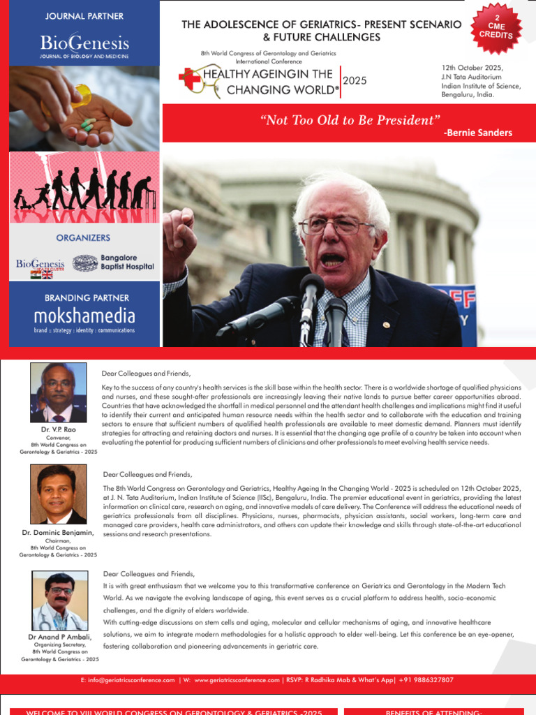 Gerontology and Geriatrics 2025 | PDF | Geriatrics | Ageing