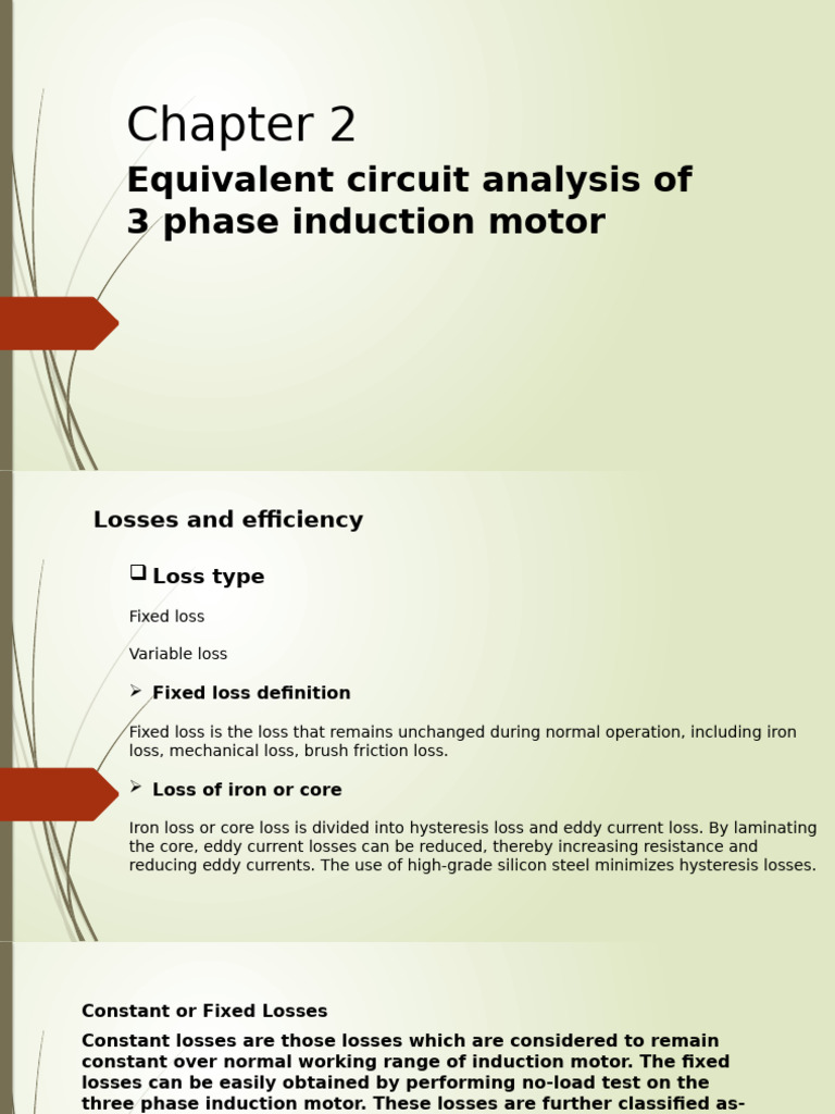 CH 2 Equivalent Circuit Analysis | PDF | Electric Motor | Electromagnetic Induction