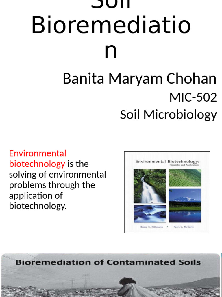 Soil Bioremediation - PPTX Banita Maryam Chohan | PDF | Natural ...