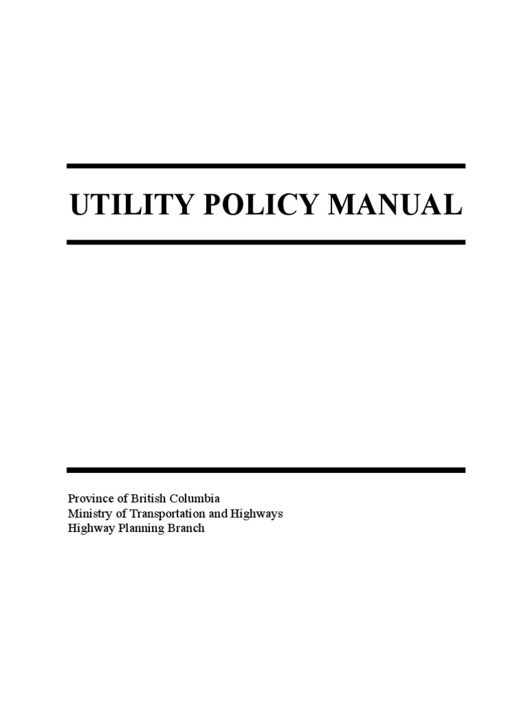 MoTI Utility Permit Manual | PDF | Easement | Controlled Access Highway