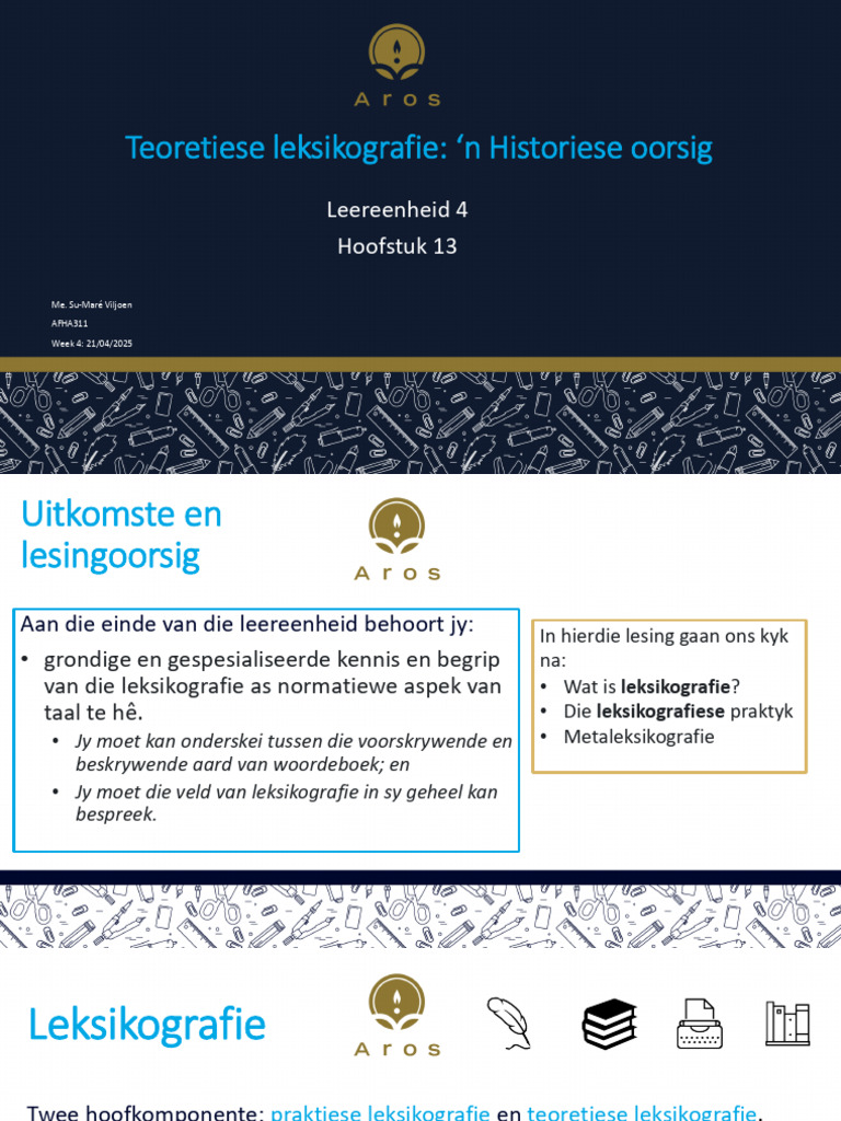 LE4.Teoretiese Leksikografie.2025 | PDF