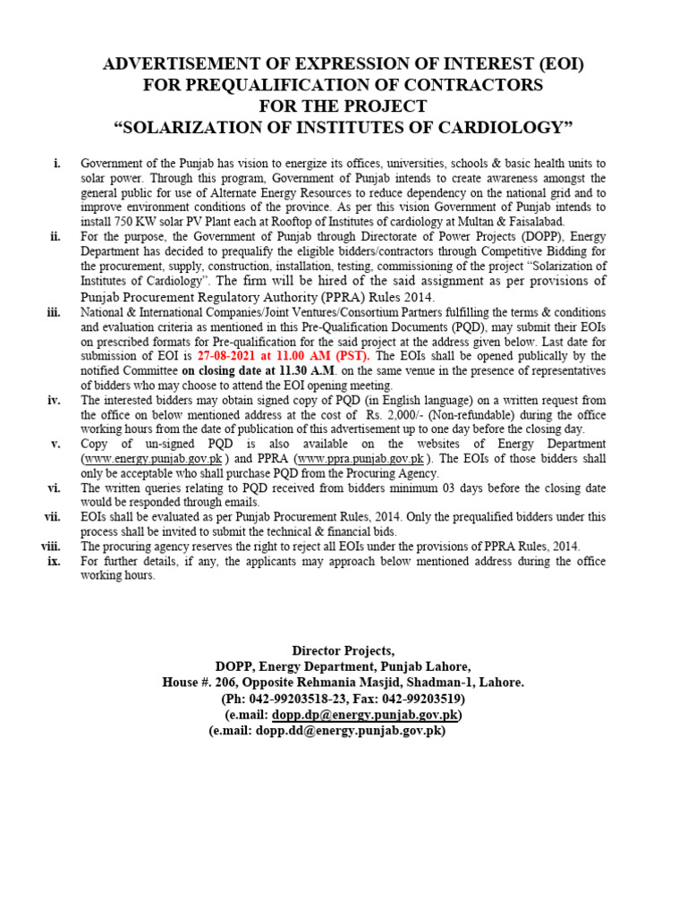 Solarization of Institutes of Cardiology | PDF | Renewable Energy ...