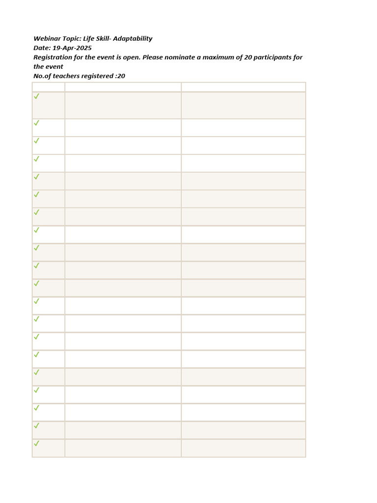List of Participants | PDF