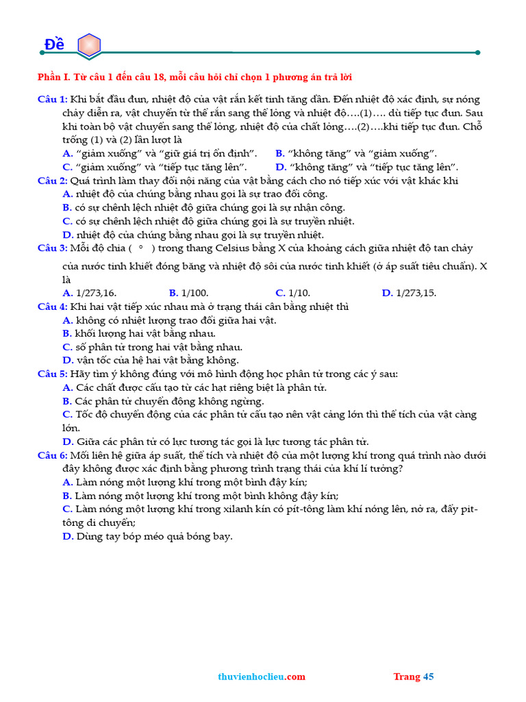 Thuvienhoclieu.com 10 de on Thi TN THPT 2025 Vat Li | PDF