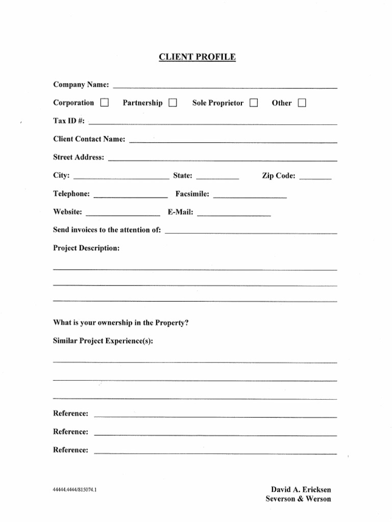 Client Profile Form Getting Paid Paper | PDF