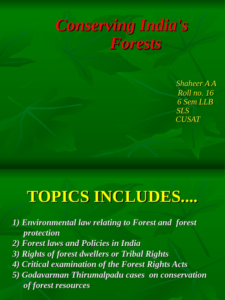 Forest Conservation in India: Laws & Rights | PDF | Forests | Natural ...
