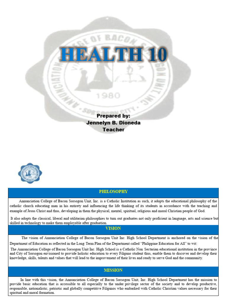 Curriculum, Map in Health 10 | PDF | Alternative Medicine | Learning
