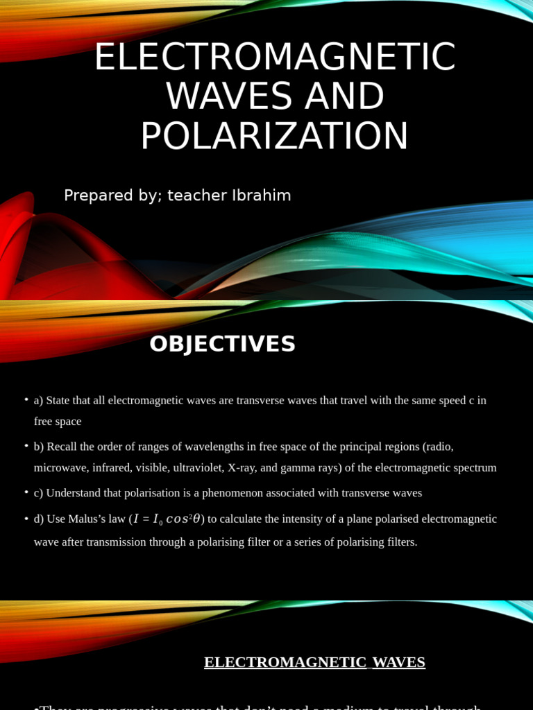 Electromagnetic Spectrum and Polarization | PDF | Polarization (Waves) | Waves