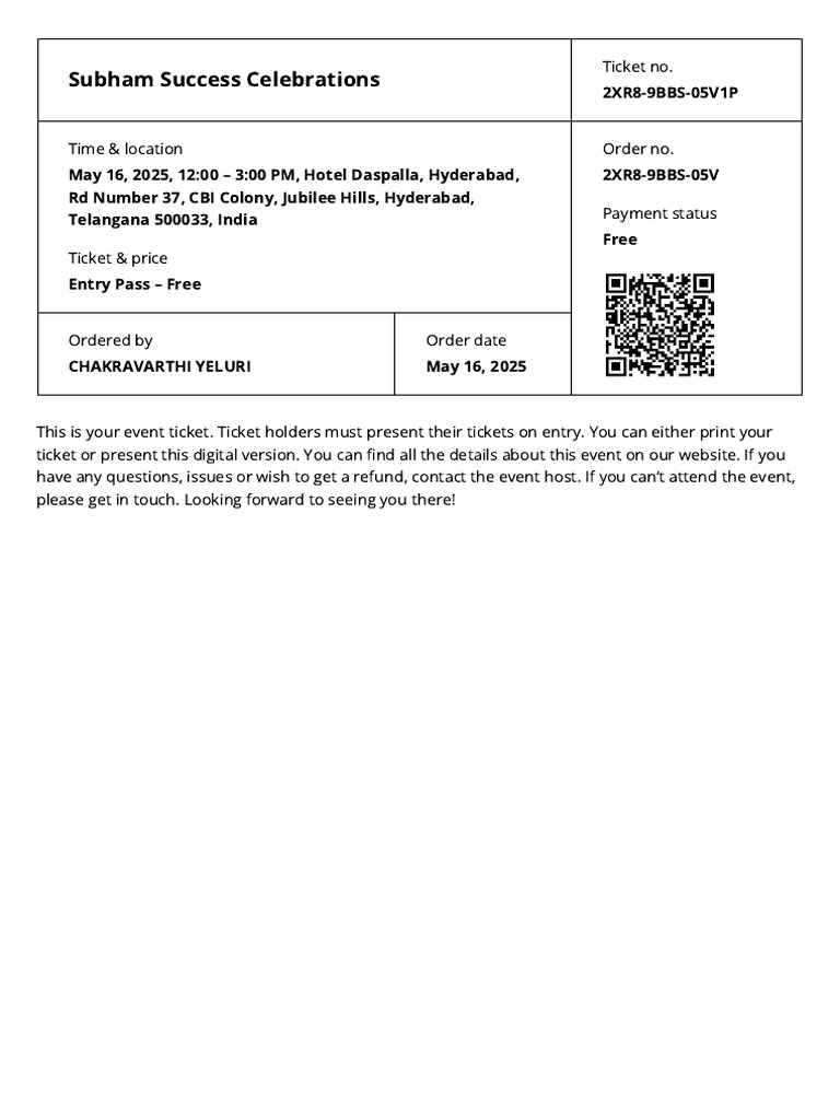 Subham Movie Success Celebrations Event Passes | PDF | Payments | Banking Technology