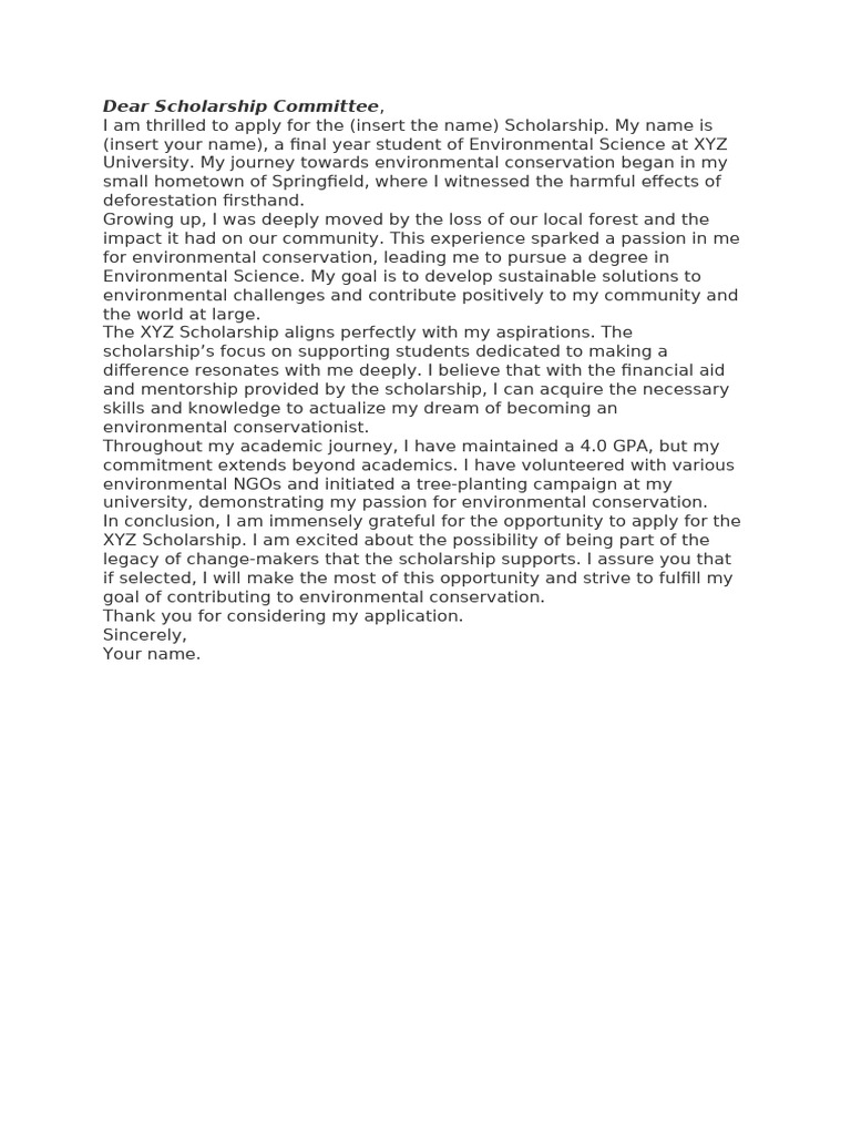 Example of Motivation Letter | PDF