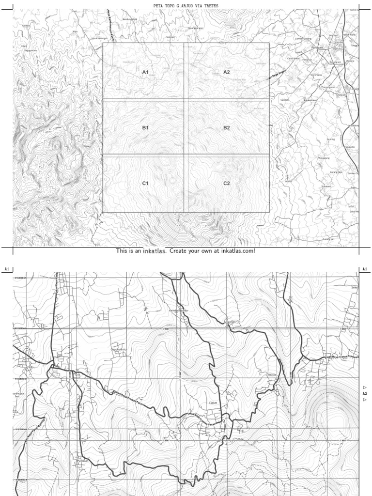 Peta Topografi Gunung Arjuno Tretes | PDF | Information Retrieval ...
