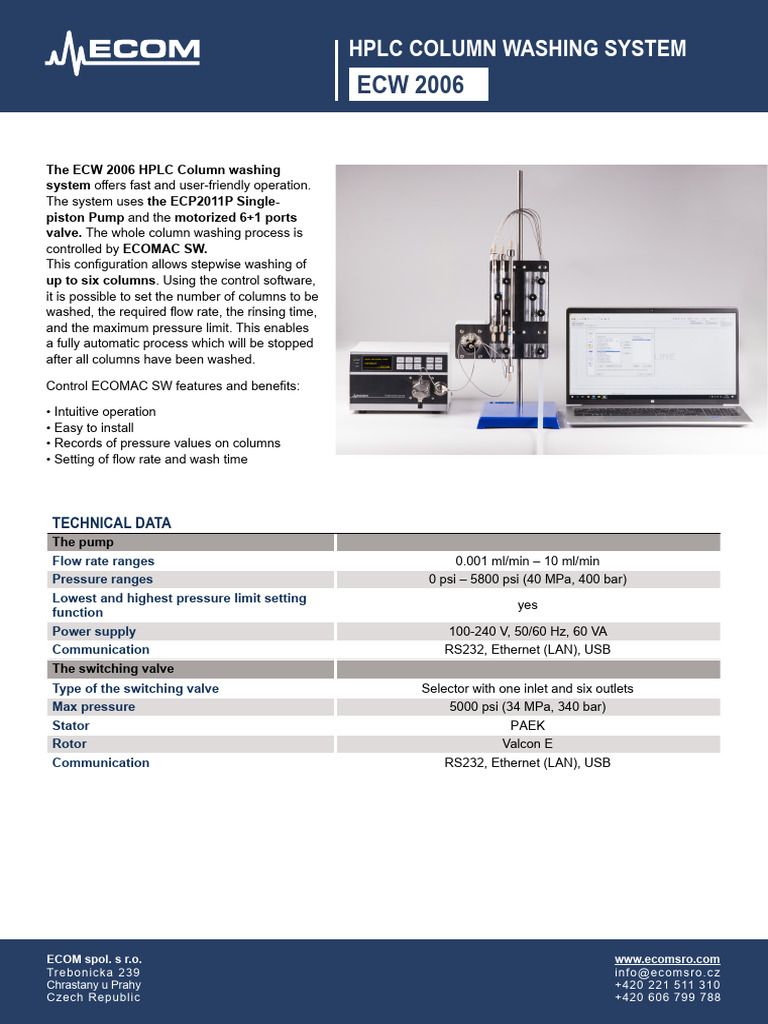 Info-ECW2006 HPLC Column Washing System-En | PDF