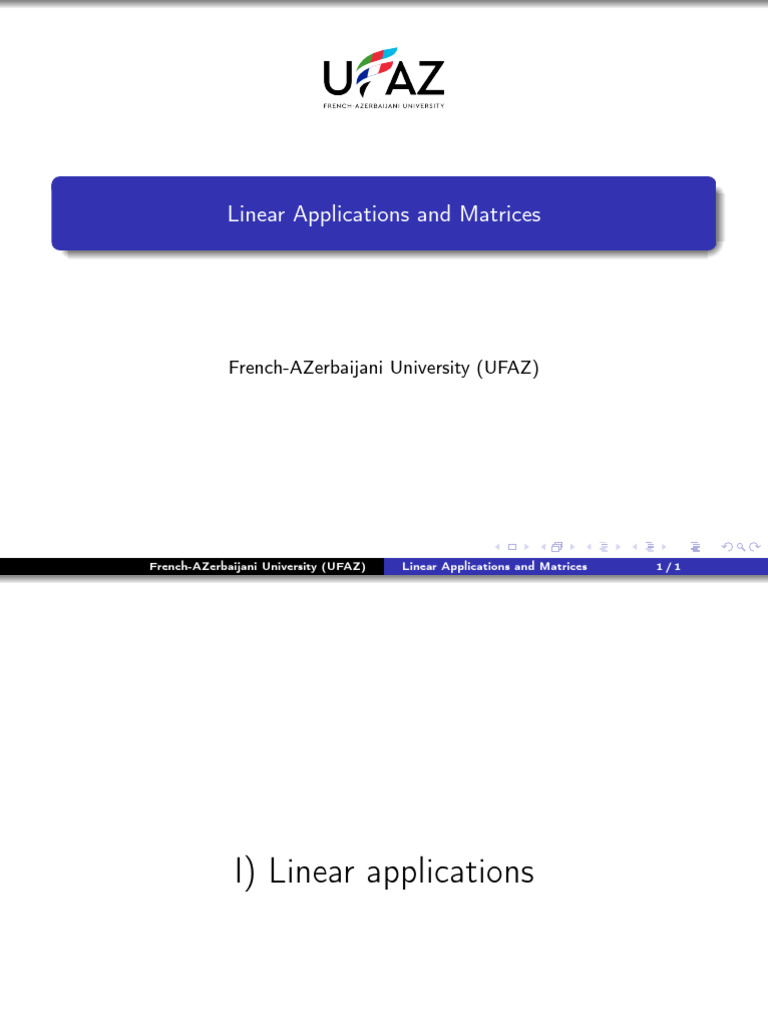 Linear Applications Slides (1) | PDF | Linear Map | Matrix (Mathematics)