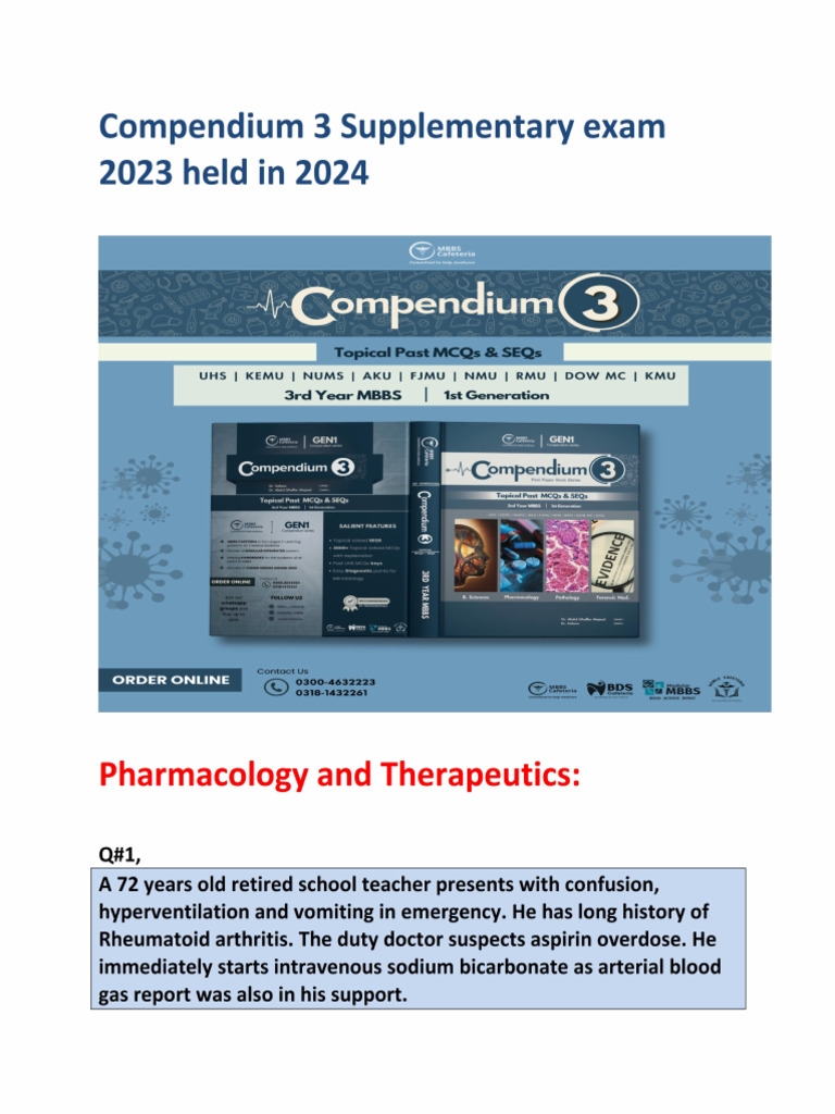 Compendium 3 Supplementary Exam 2024 File | PDF | Selective Serotonin ...