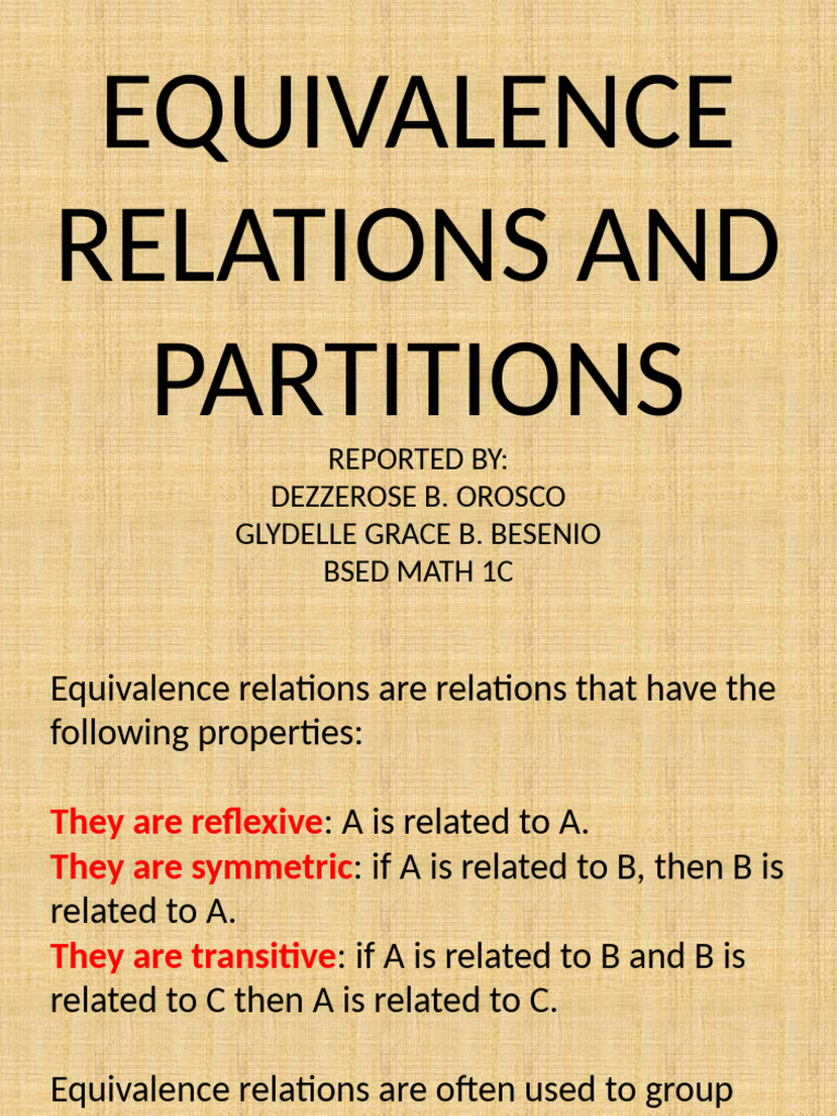 Equivalence Relations: Examples & Proofs | PDF | Geometry ...