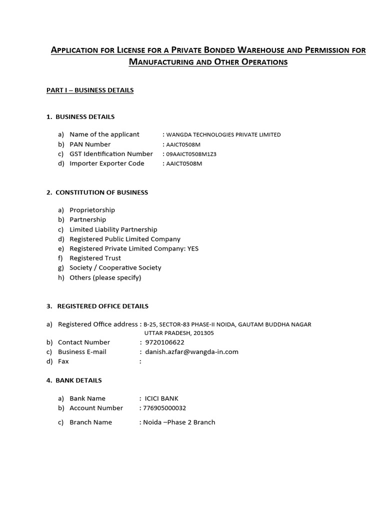 1 - Application Form - Wangda | PDF