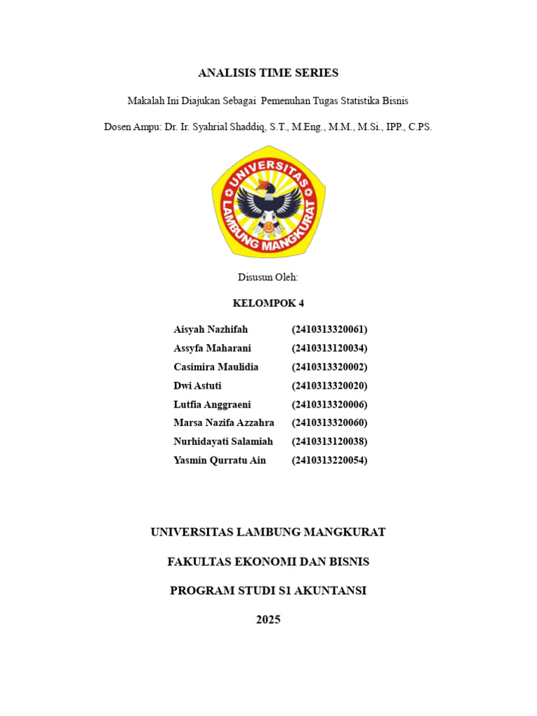 Analisis Time Series Kelompok 4 | PDF