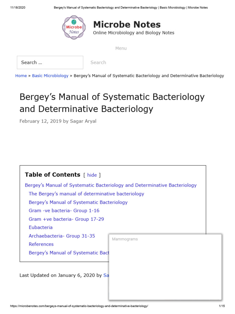Bergey - Microbe Notes | PDF | Bacteria | Microbiology