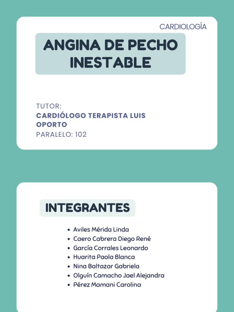 Angina de Pecho: Síntomas y Tratamiento | PDF | Enfermedades y ...